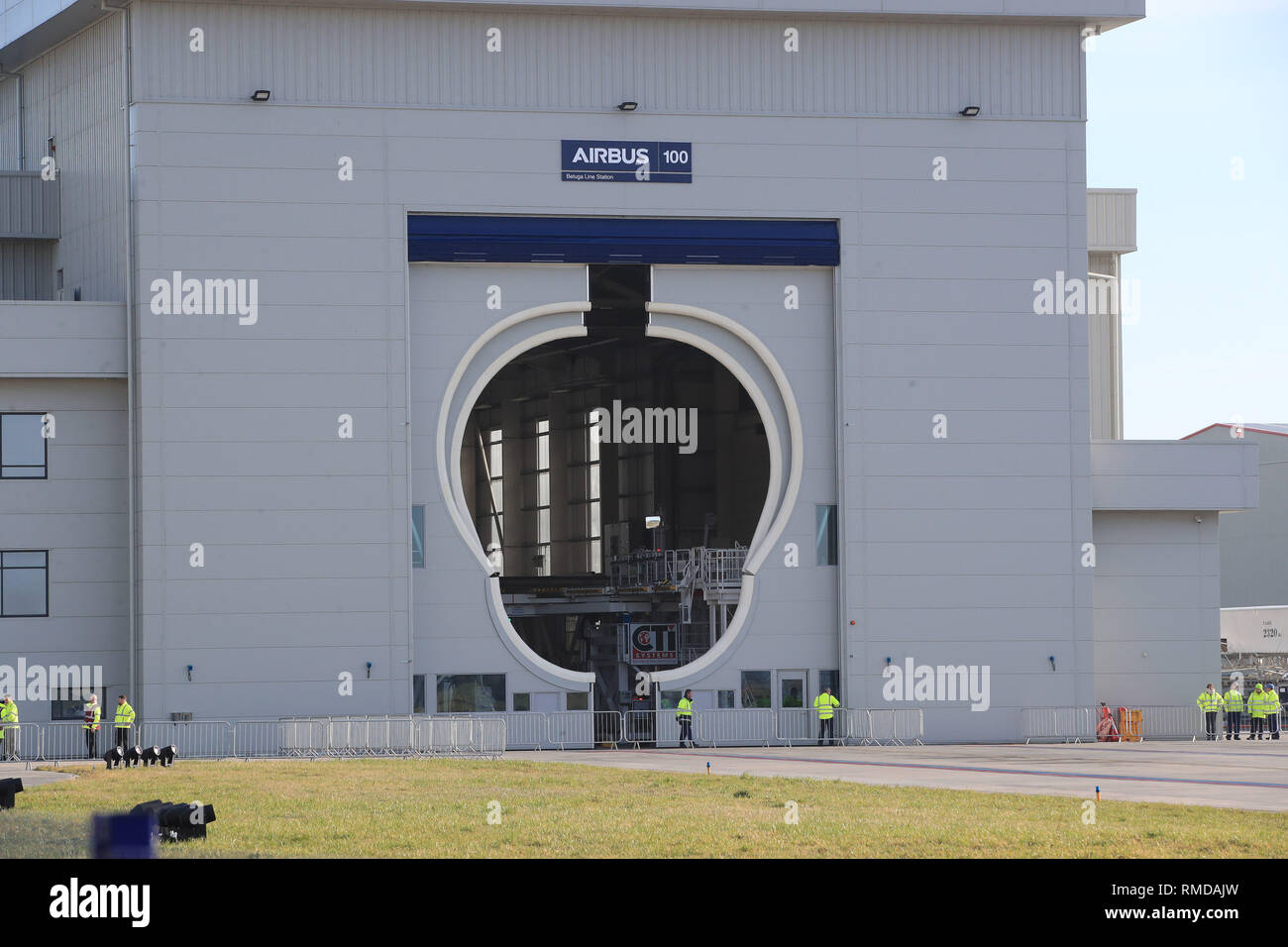 An Airbus Beluga aircraft hanger at Hawarden Aerodrome in Broughton ...