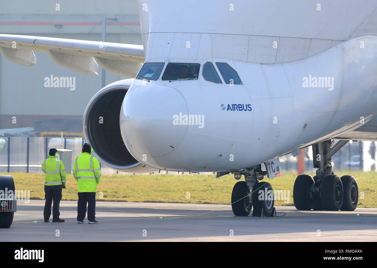 An Airbus Beluga transporter aircraft at Hawarden Aerodrome in ...