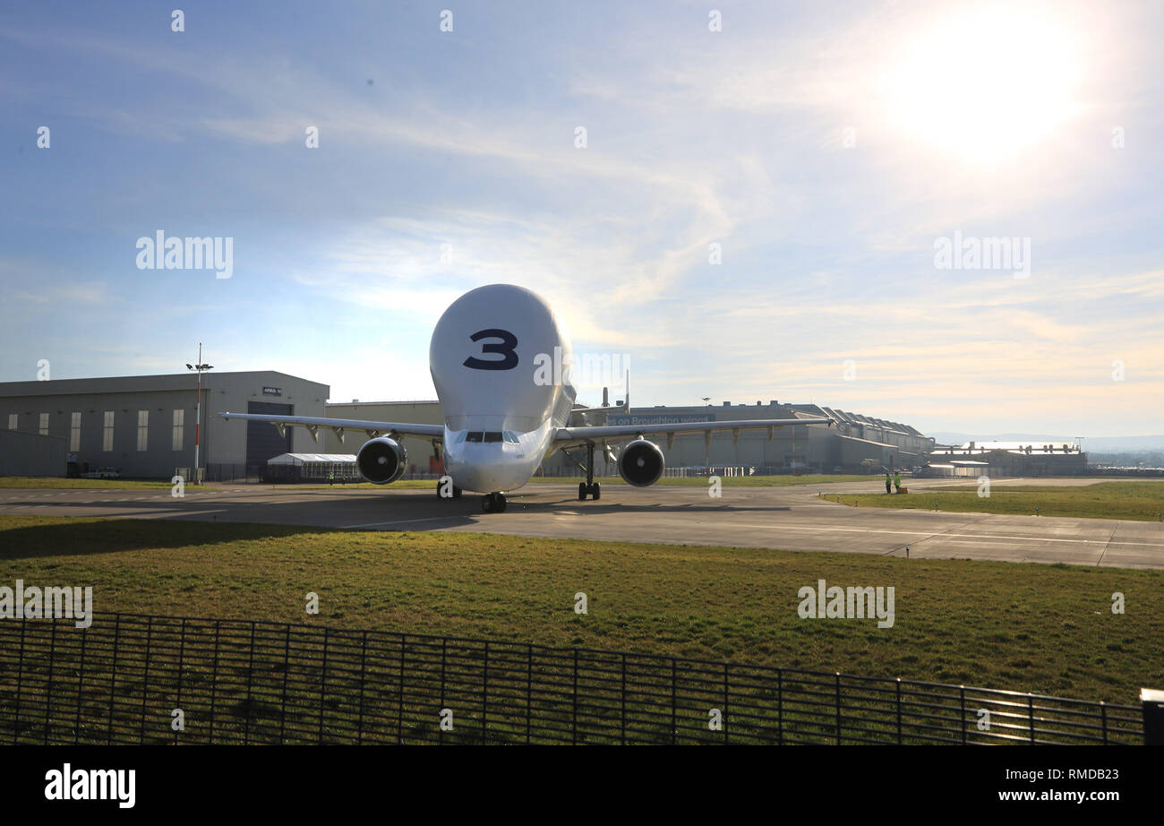 An Airbus Beluga transporter aircraft at Hawarden Aerodrome in ...