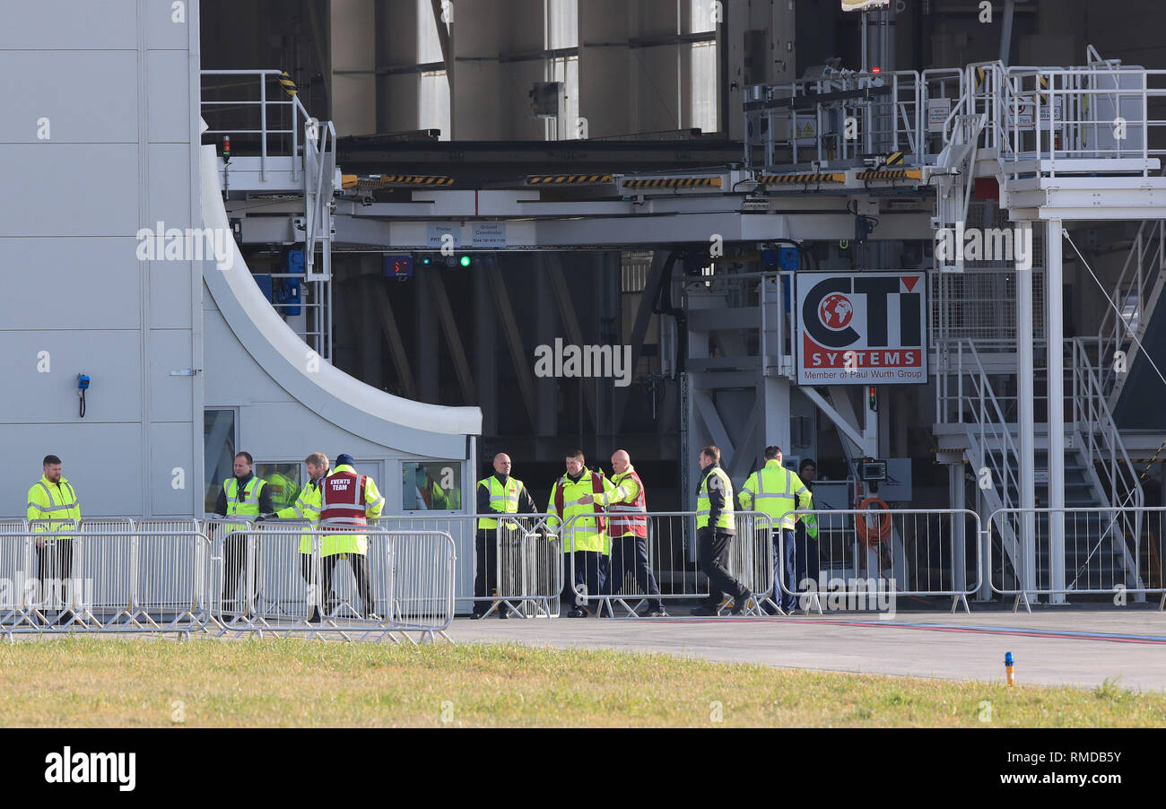 An Airbus Beluga aircraft hanger at Hawarden Aerodrome in Broughton ...
