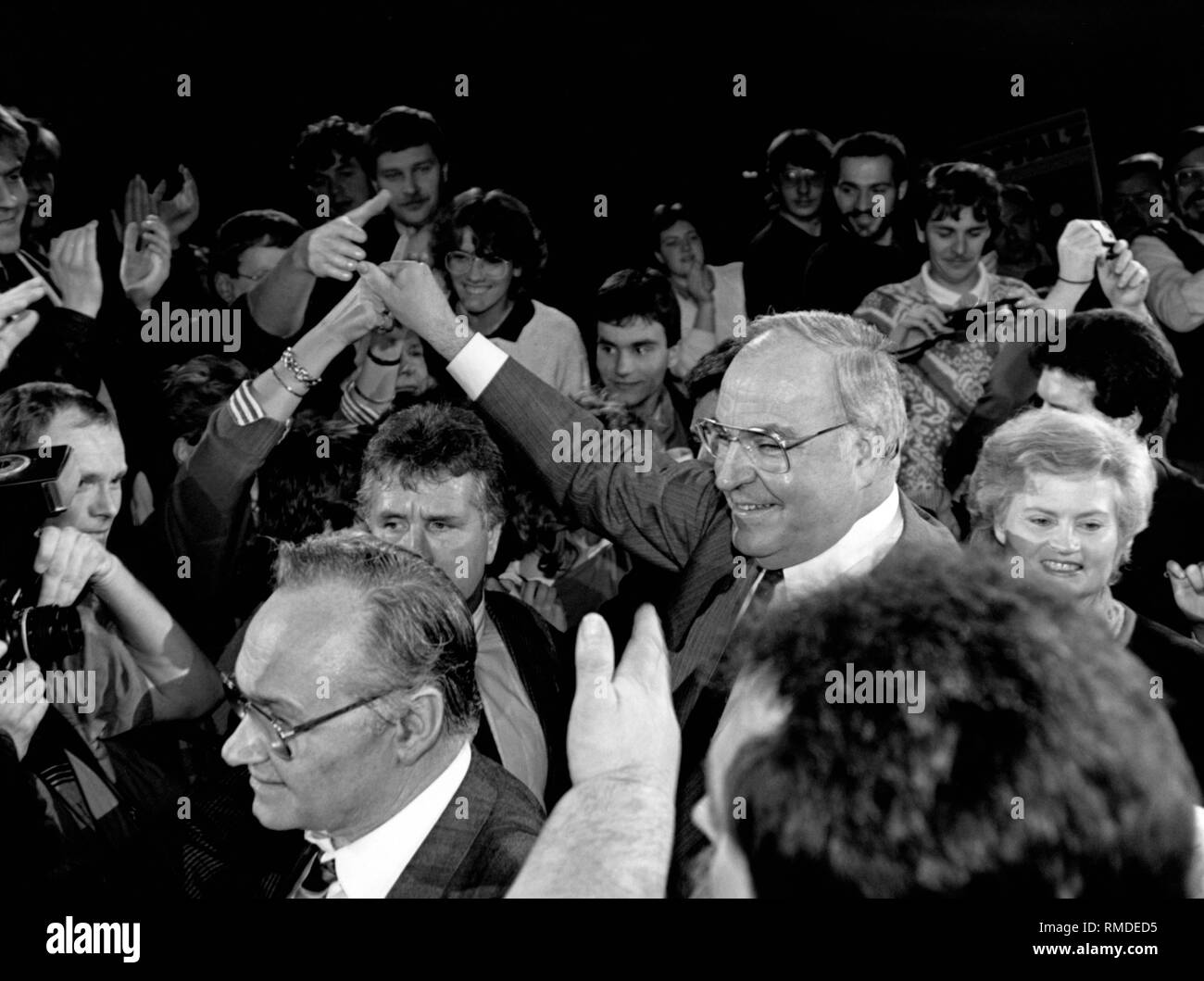 German Chancellor Helmut Kohl during his election campaign tour. Helmut ...