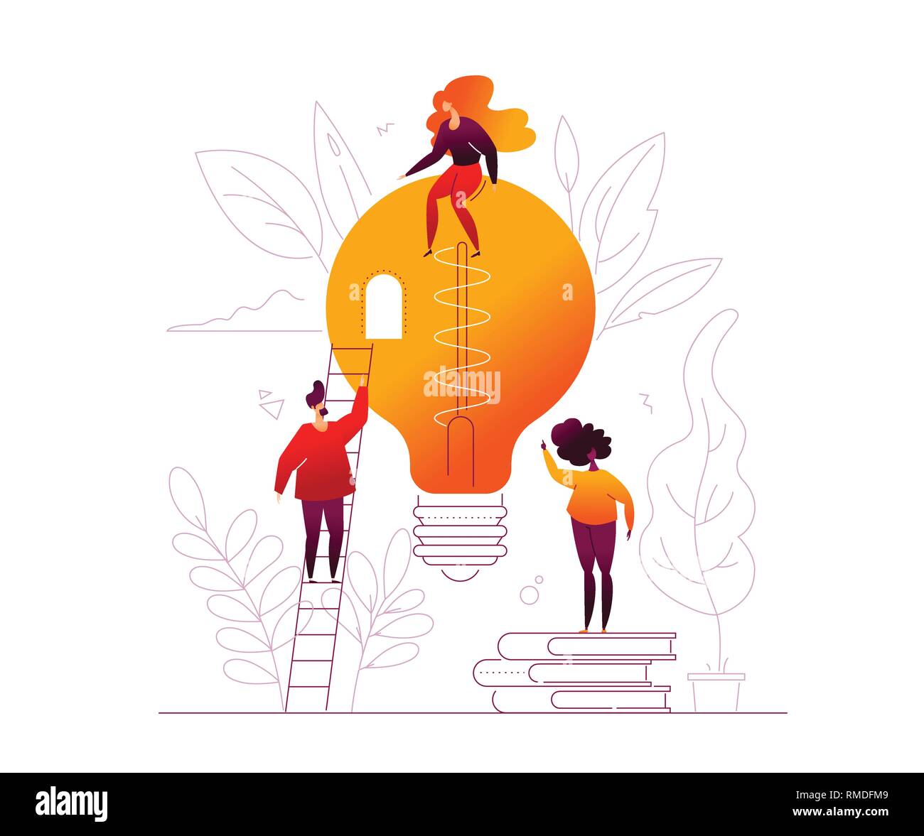 Bright idea - flat design style colorful illustration Stock Vector ...