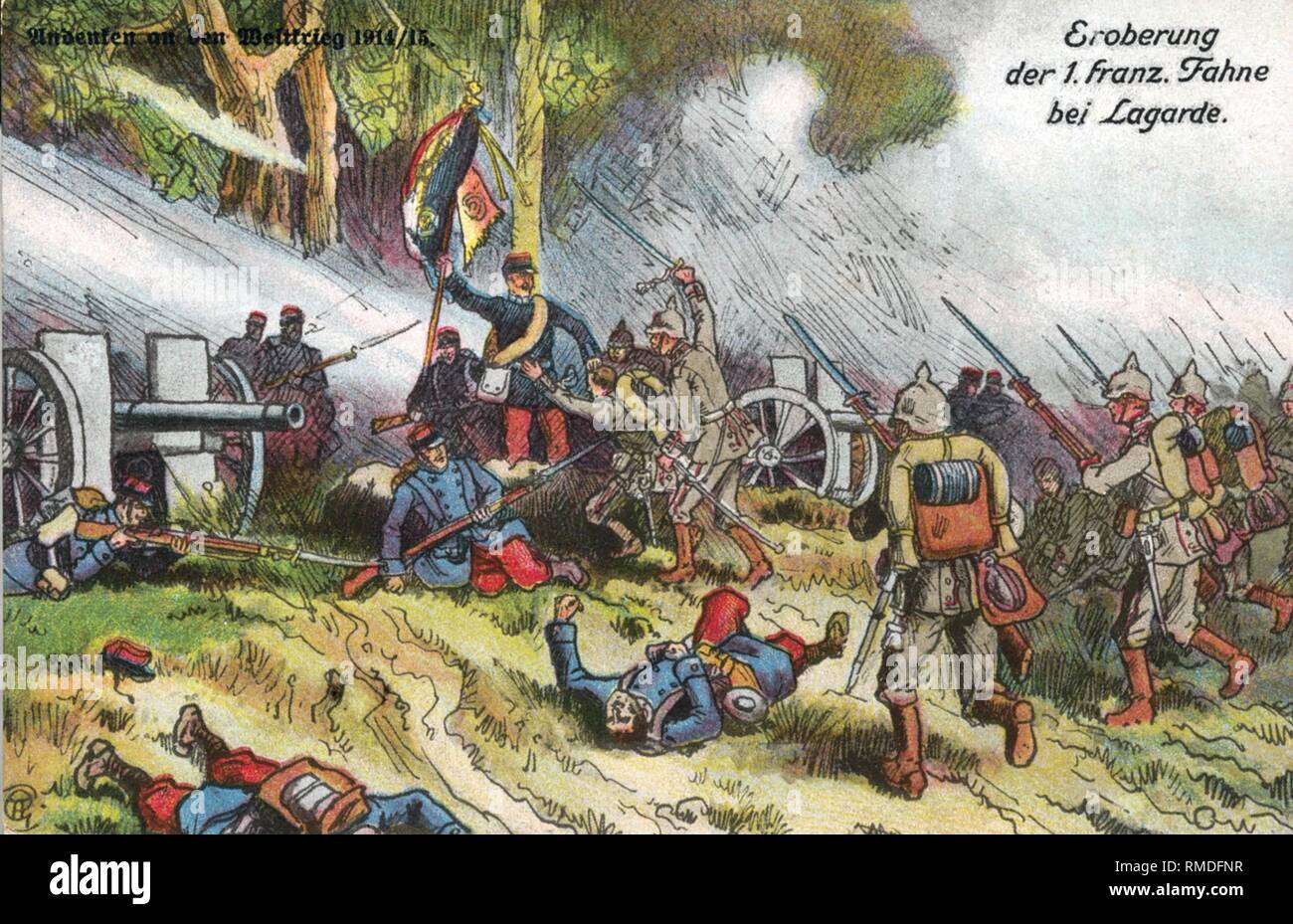 Soldiers conquer a French position at Lagarde. The contemporary ...