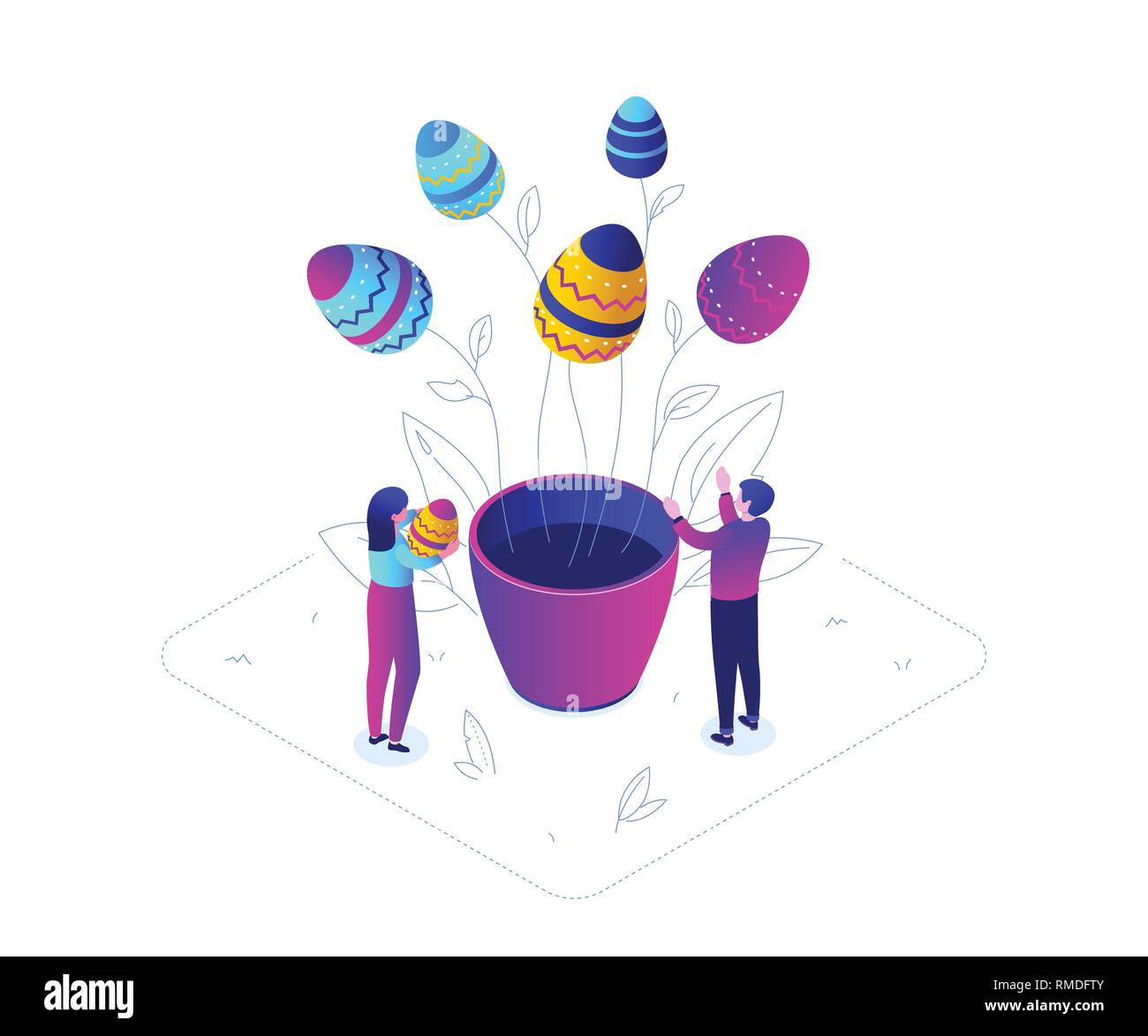 Easter woman flower Stock Vector Images - Alamy