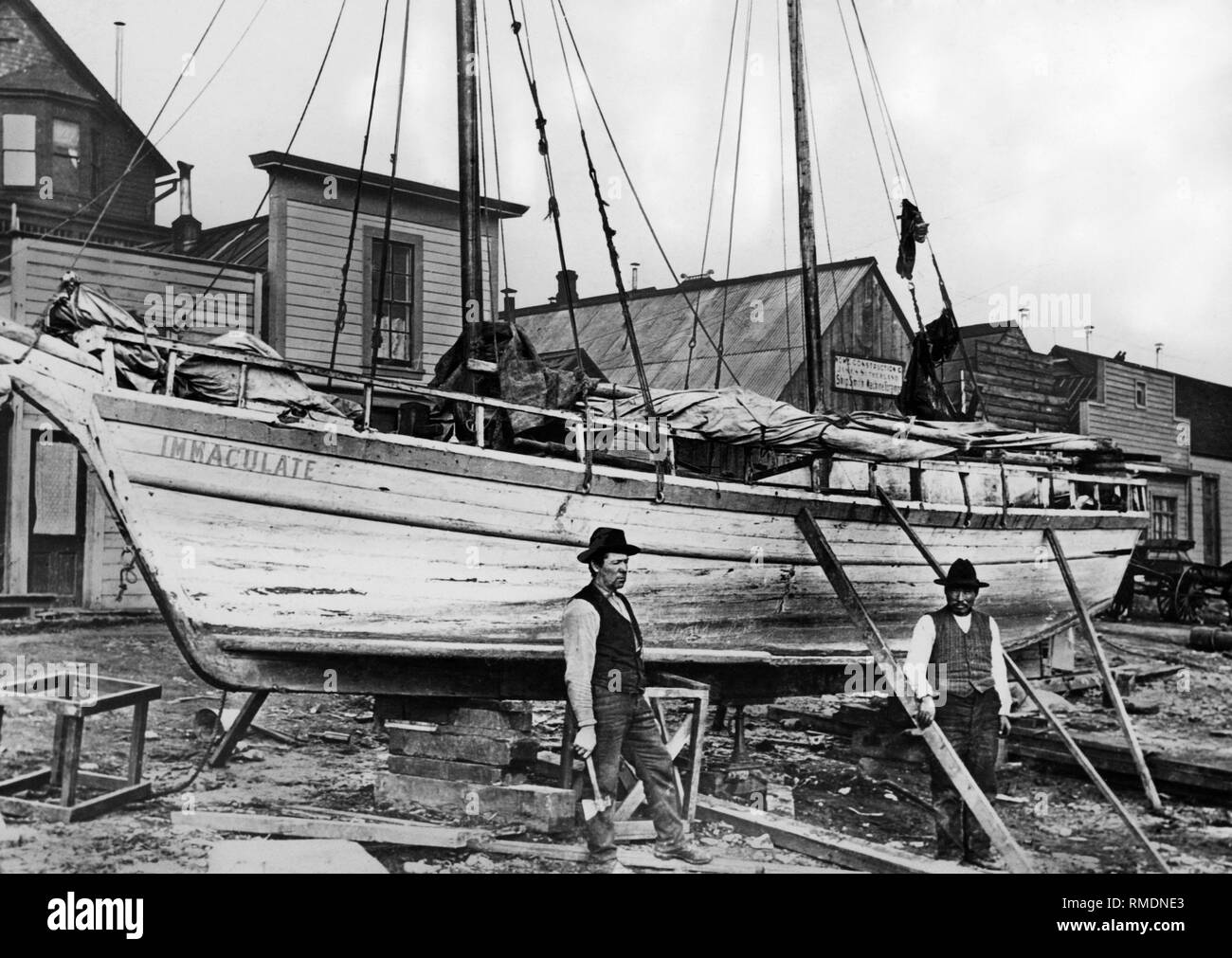 america, alaska, construction of the boat, 1910-20 Stock Photo - Alamy
