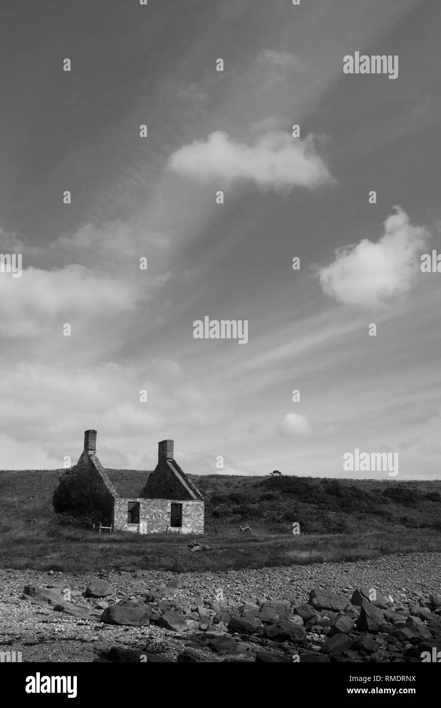 Old Ruined Stone Cottage on the Fife Coast Path by Crail. Scotland, UK ...