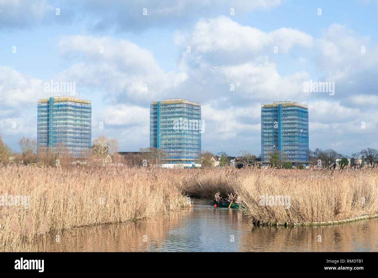 High rise buildings by the Woodberry Down Nature reserve, Manor House ...