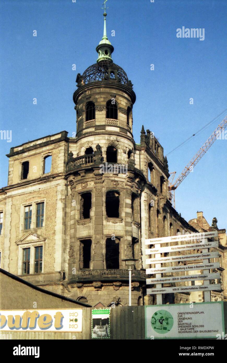 Reconstruction of the castle, destroyed in February 1945 during an ...