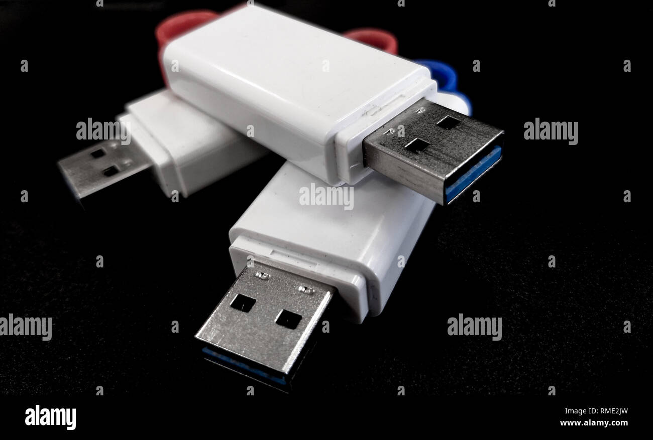 USB stick with dark black background Stock Photo - Alamy