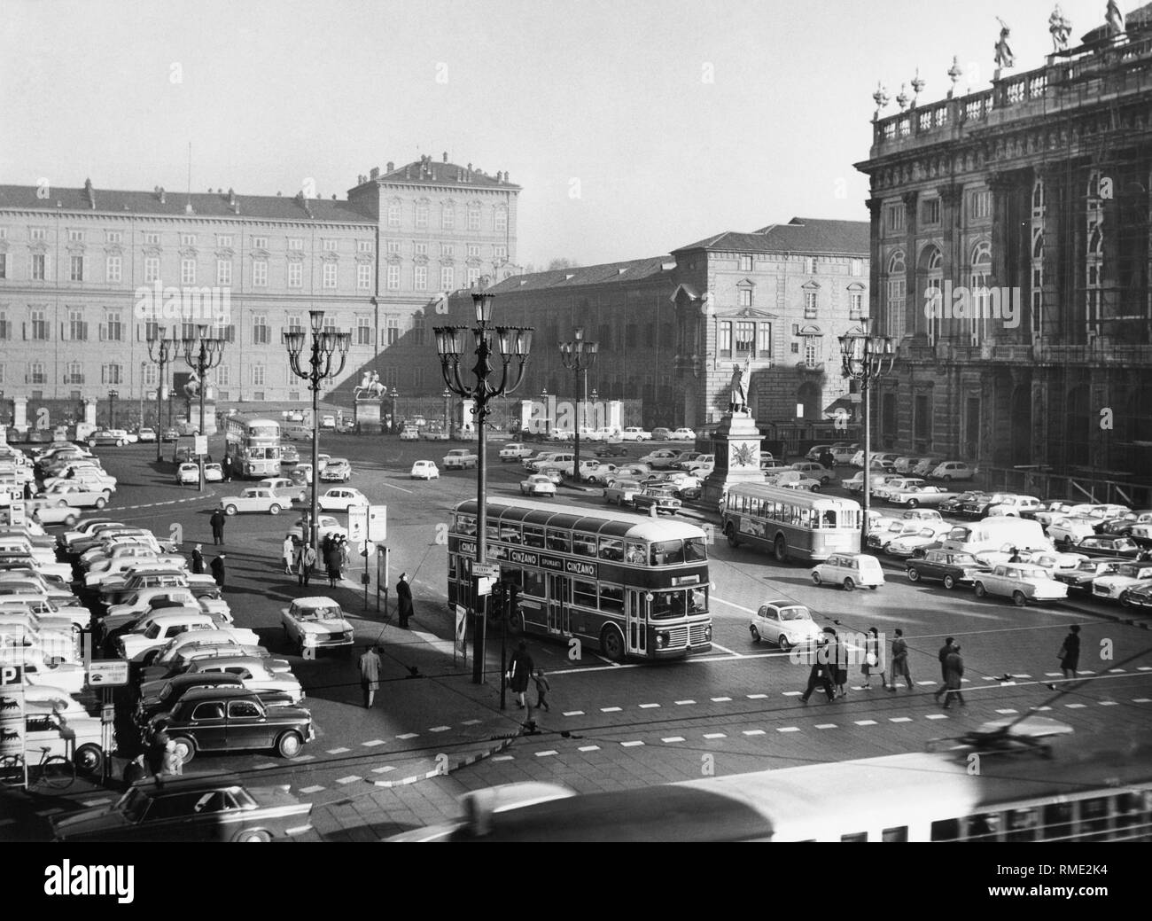 piazza castello, turin, piemonte, italy 1963 Stock Photo - Alamy