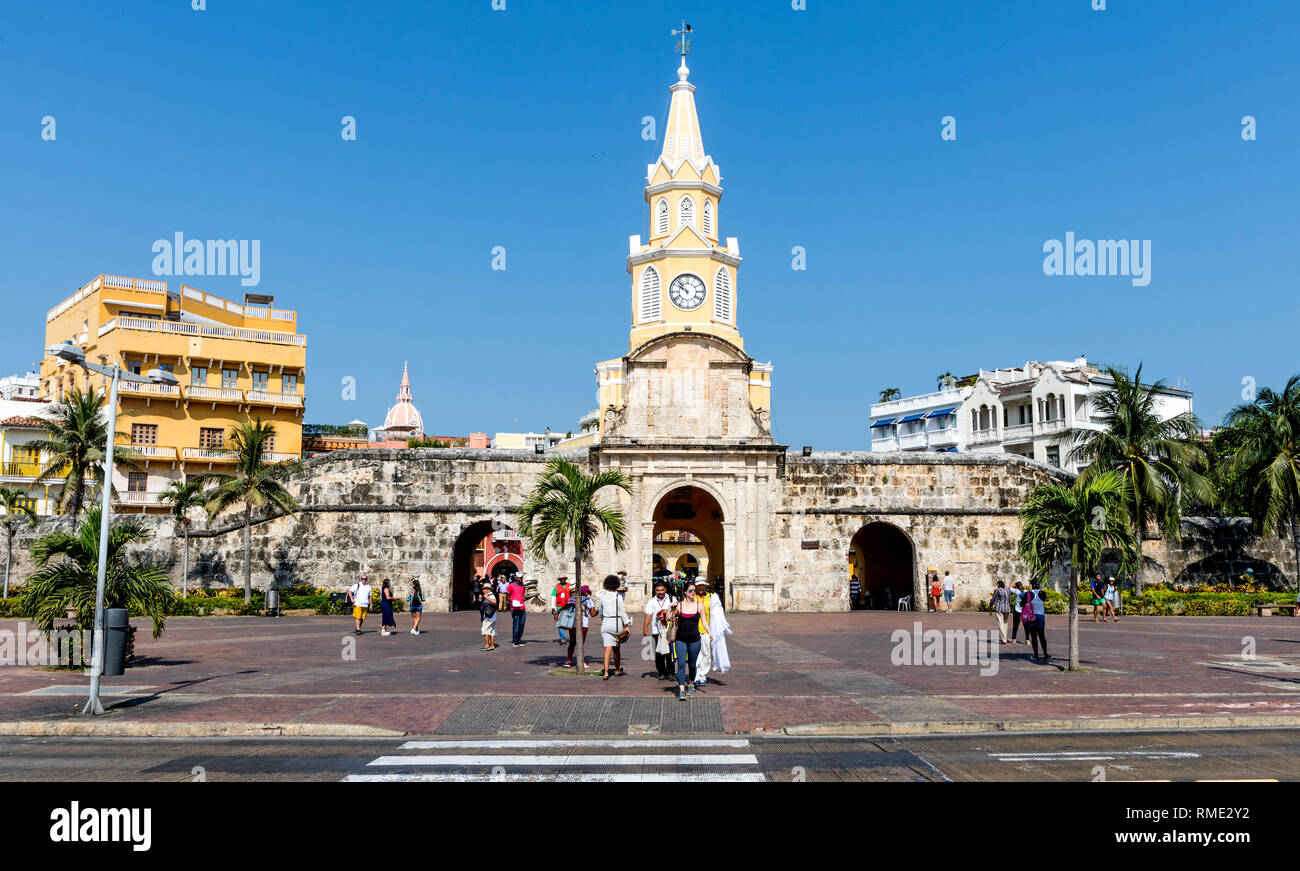 The Clock Tower In Cartagena Colombia South America Stock Photo - Alamy