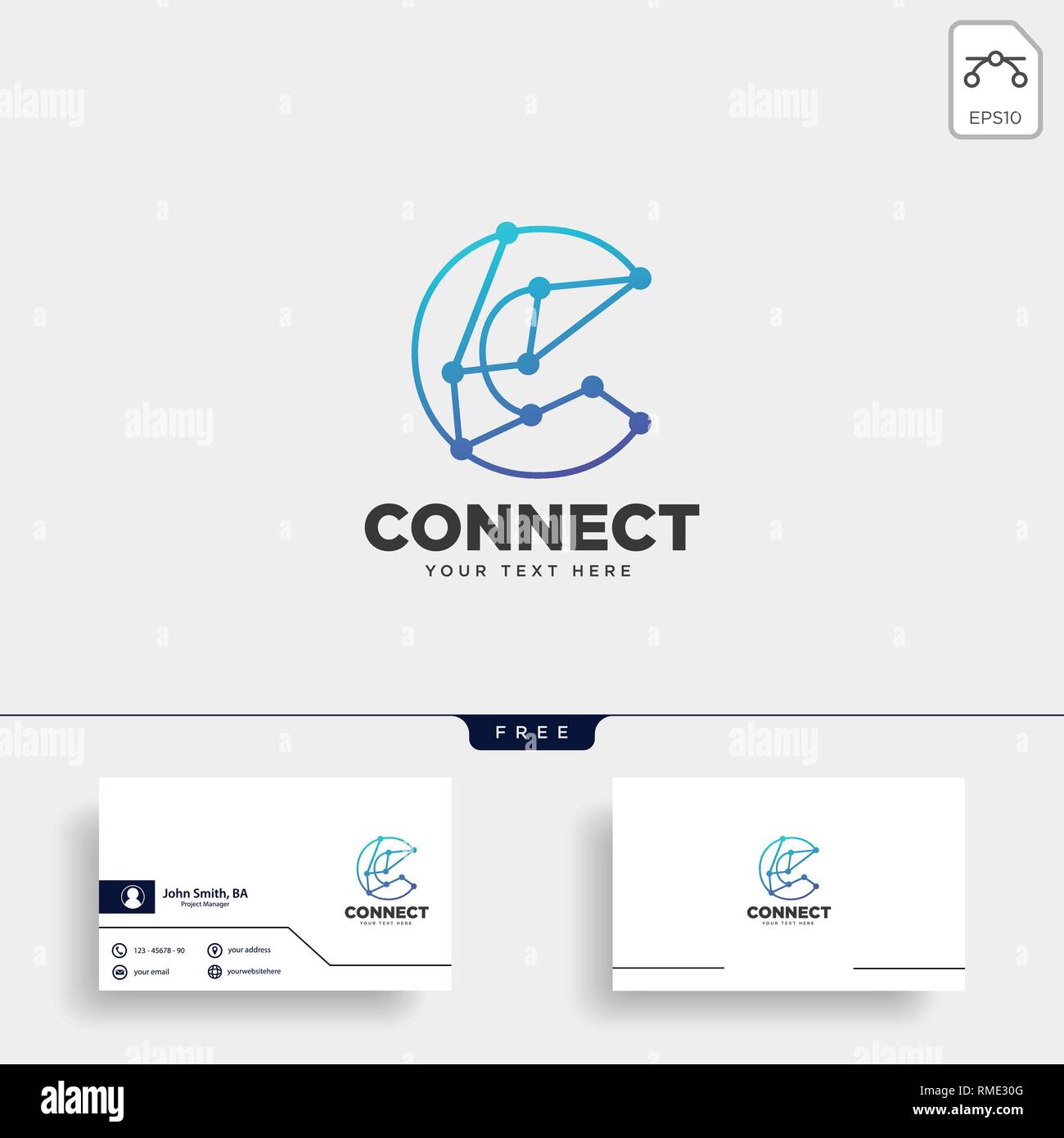 minimal C initial connecting logo template vector illustration icon ...