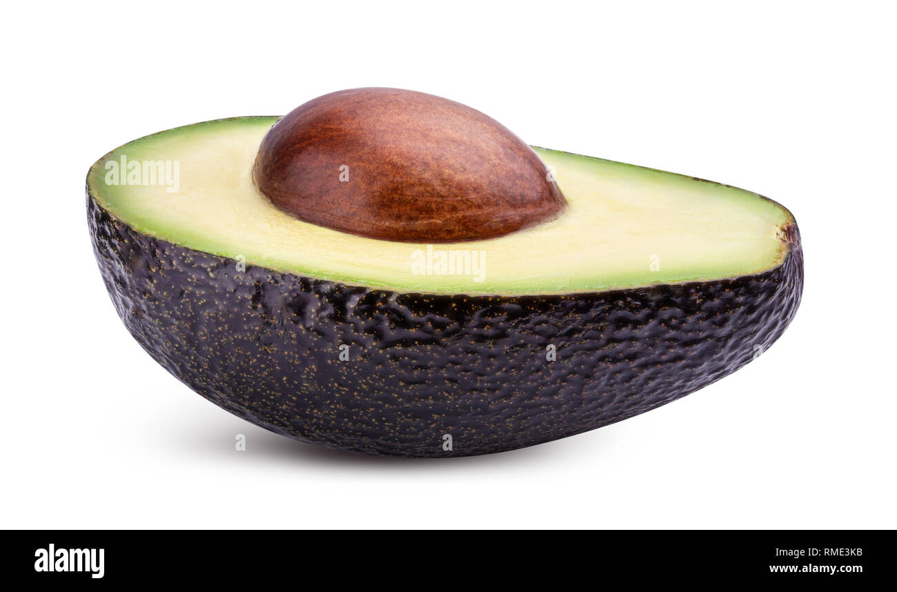 Dark avocado isolated on white background. Clipping path Stock Photo ...