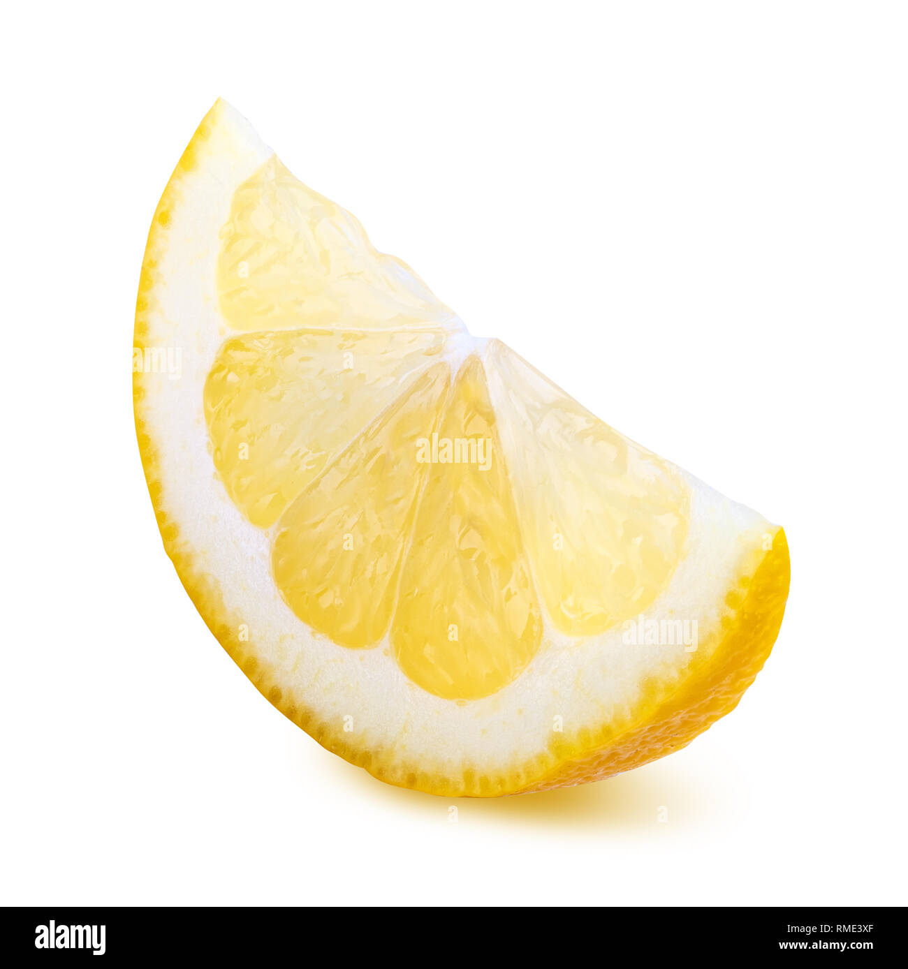 Segment of lemon isolated on white background. Clipping path Stock ...