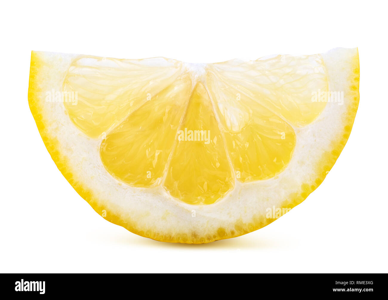 Segment of lemon isolated on white background. Clipping path Stock ...