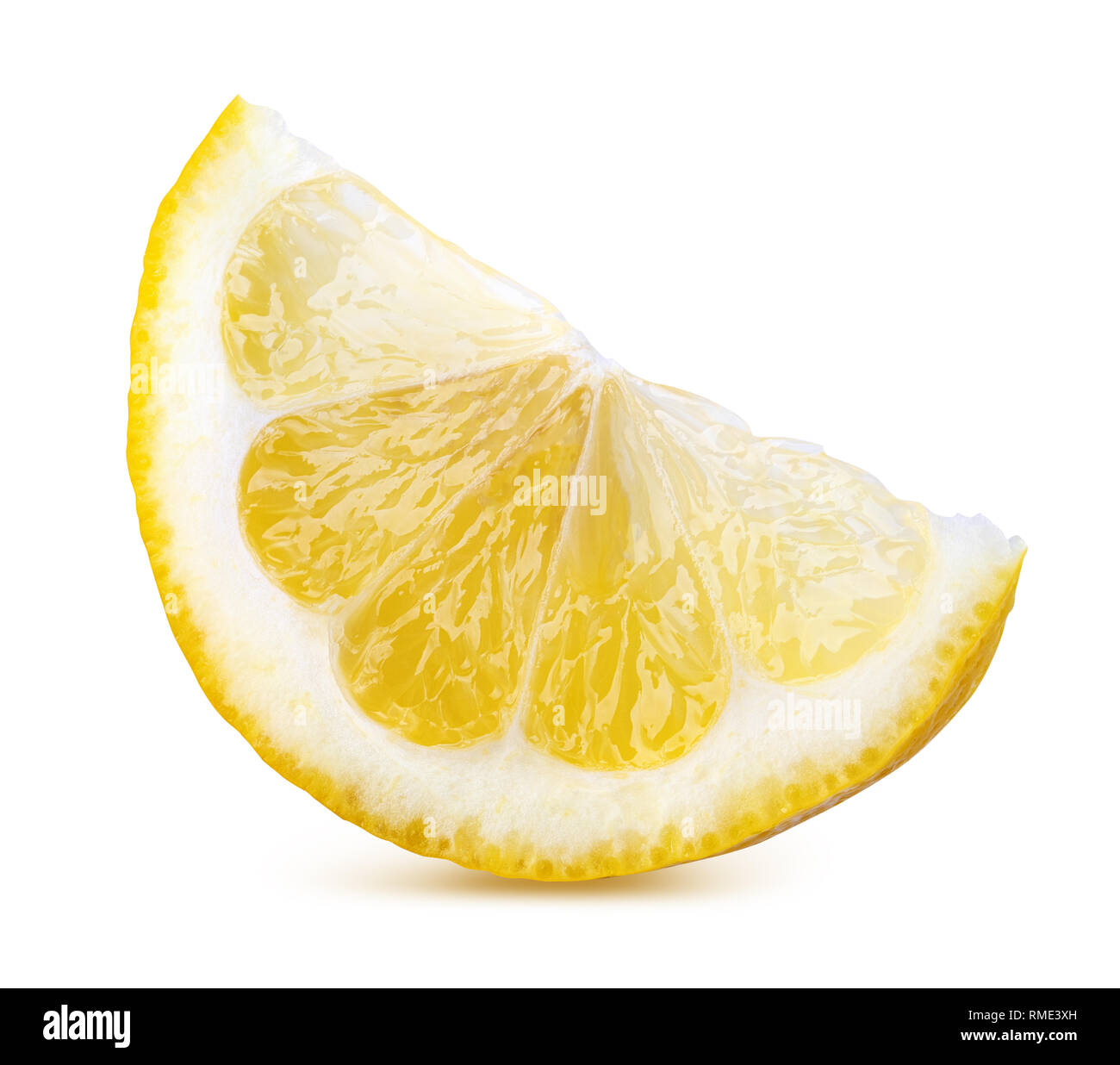 Segment of lemon isolated on white background. Clipping path Stock ...