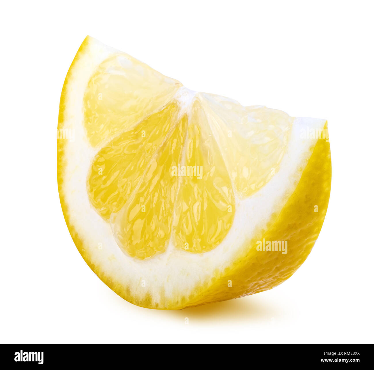 Segment of lemon isolated on white background. Clipping path Stock ...