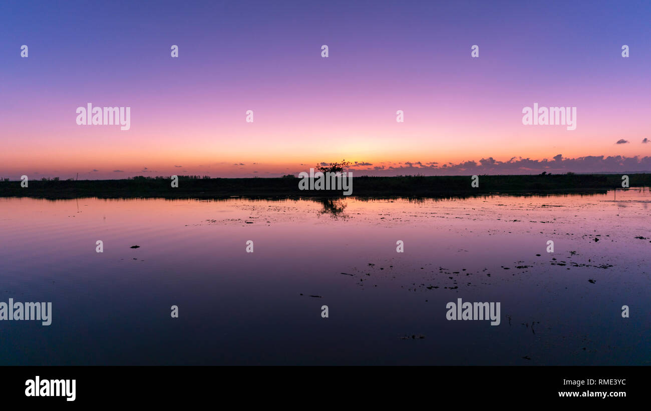 beautiful landscape nature view in morning with reflections during ...