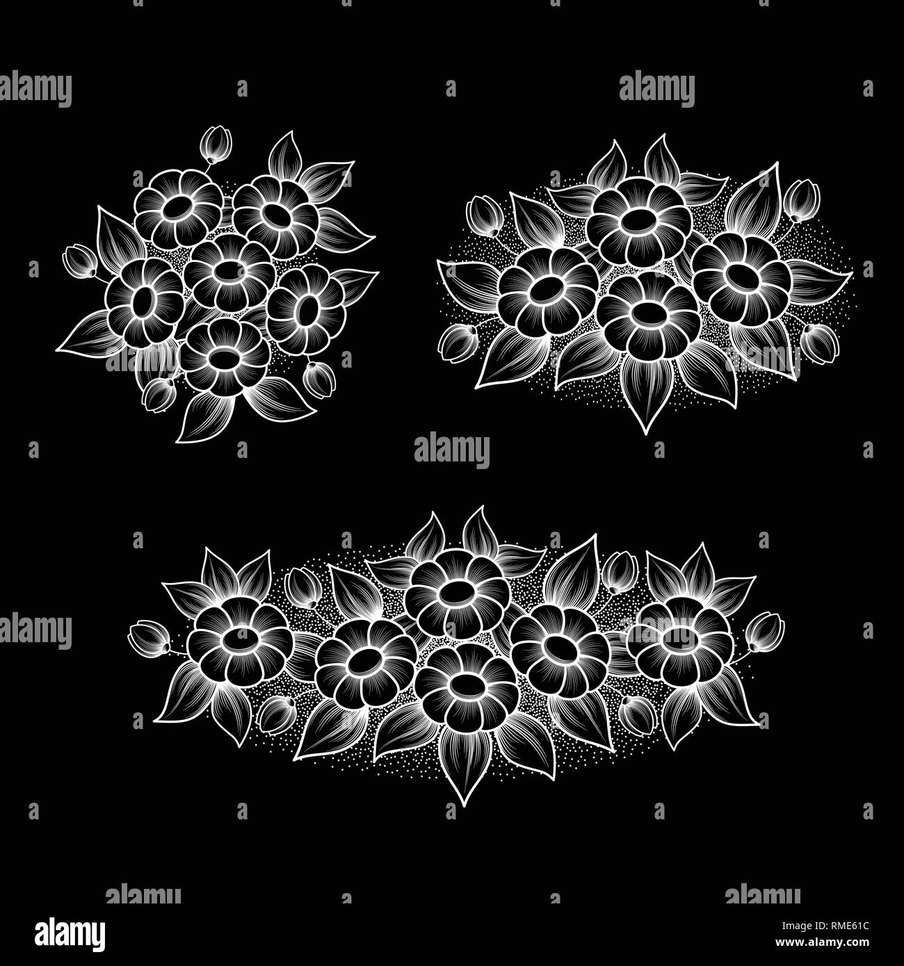 Three petal flower Stock Vector Images - Alamy