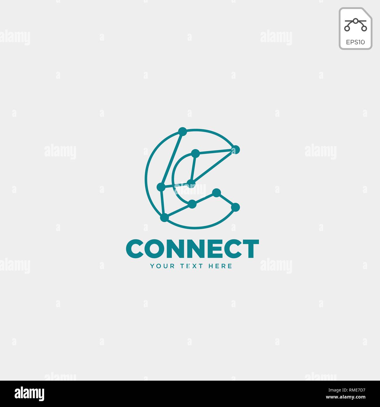 minimal C initial connecting logo template vector illustration icon ...