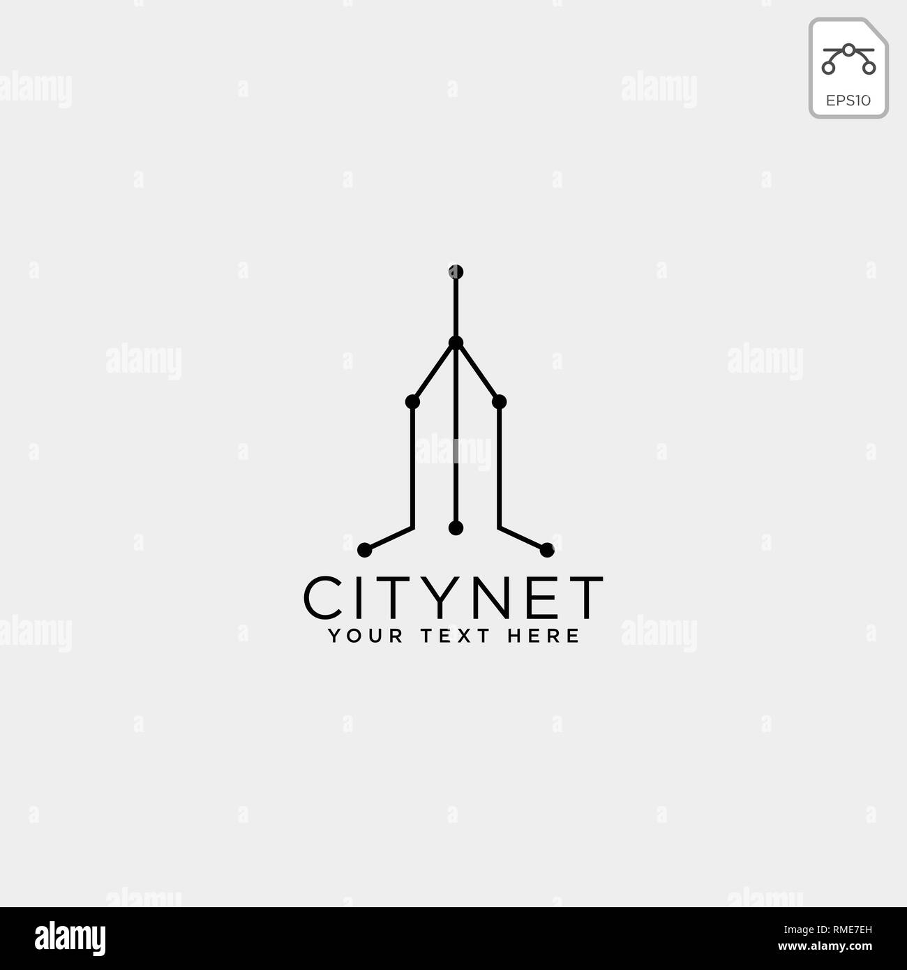city or town network connection logo template vector illustration icon ...