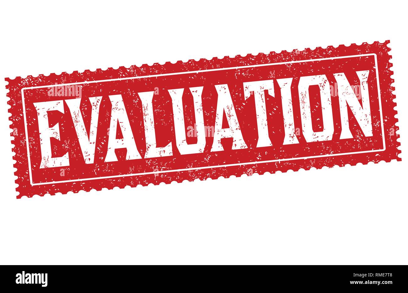 Evaluation sign or stamp on white background, vector illustration Stock ...