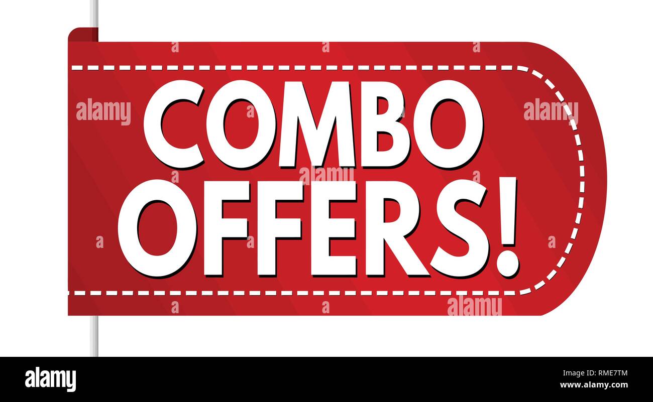 Combo offers banner design on white background, vector illustration ...