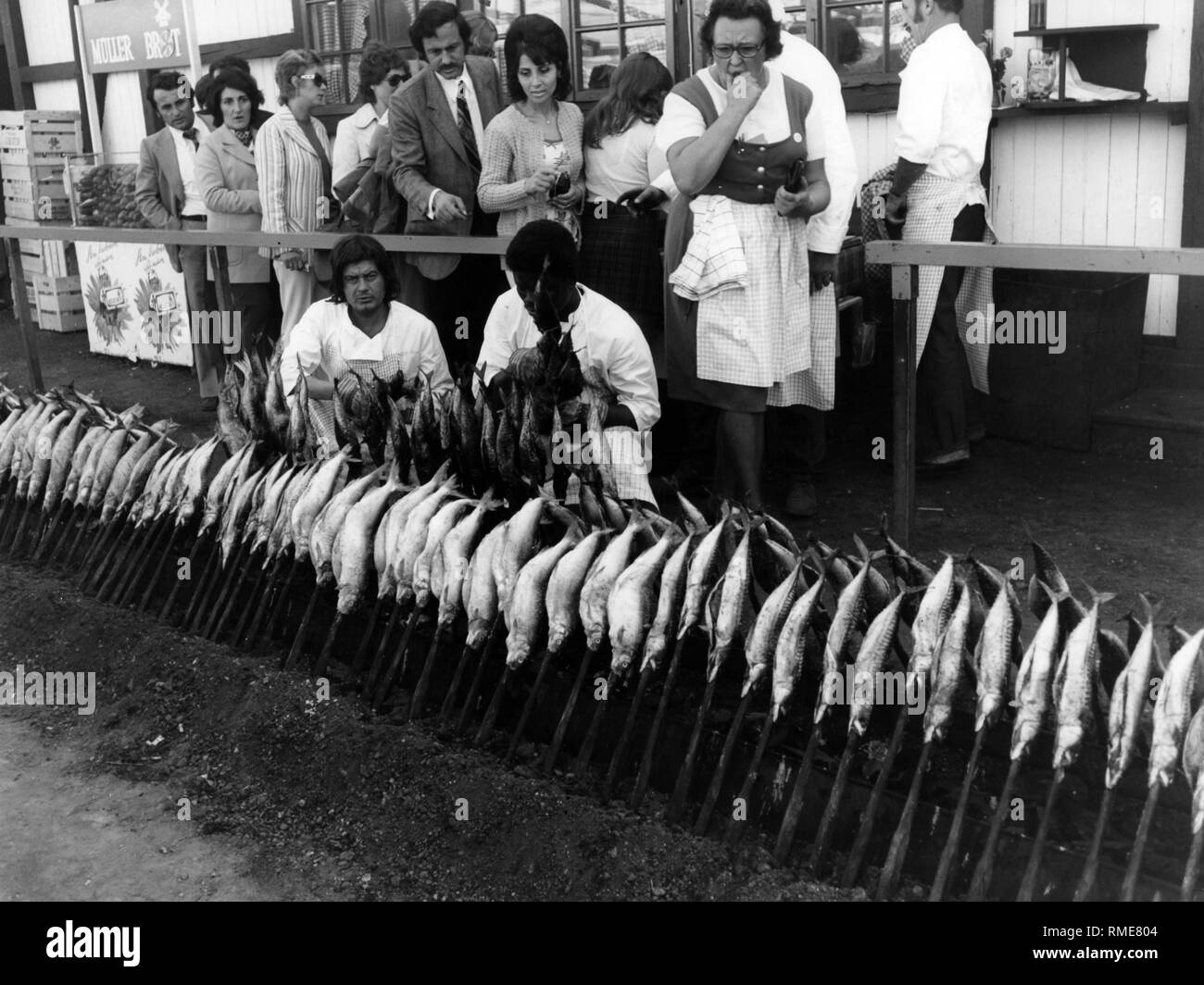 Oktoberfest food steckerlfisch fish hi-res stock photography and images ...