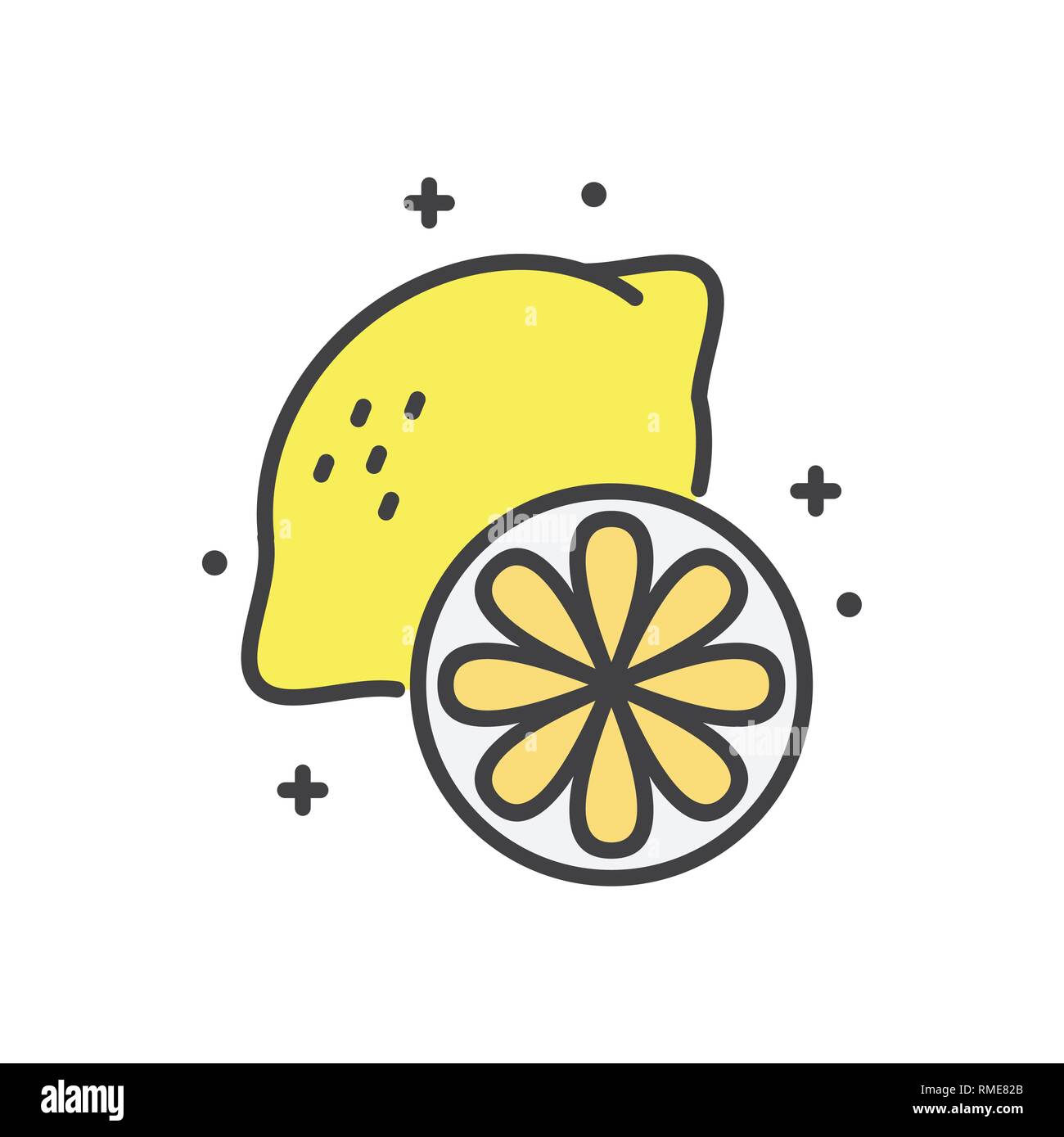 Lemon icon on white background for graphic and web design, Modern ...