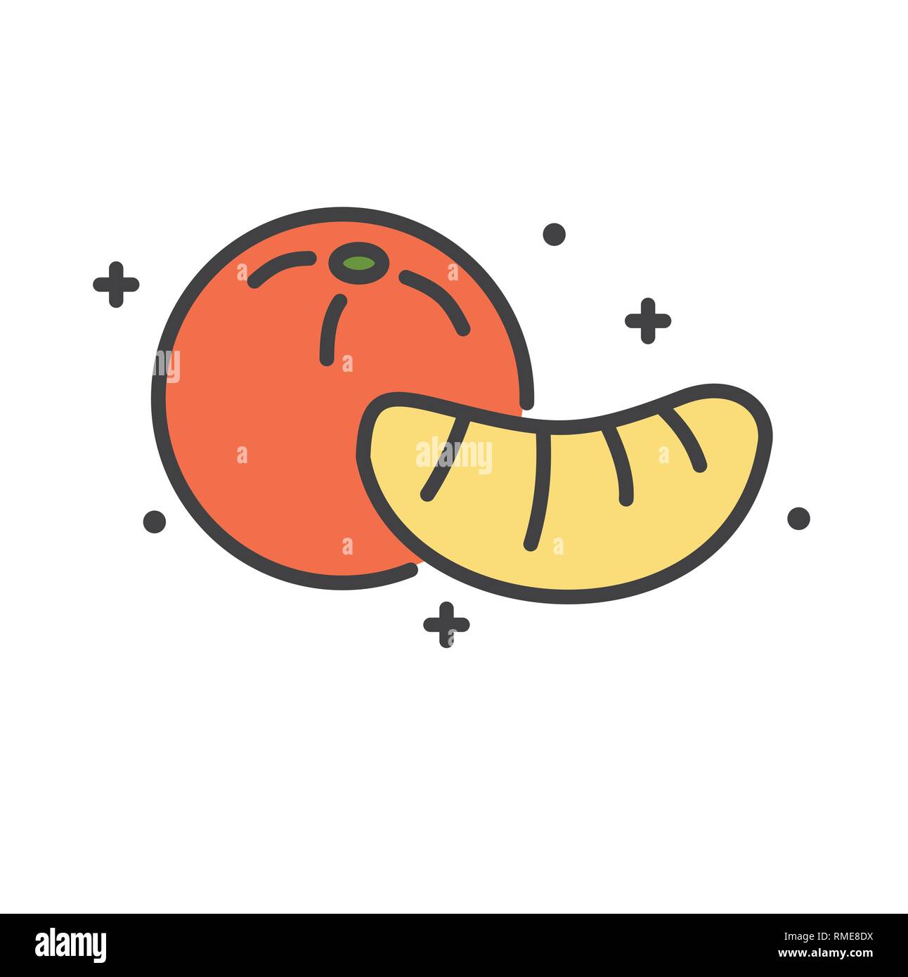 Tangerine icon on white background for graphic and web design, Modern ...