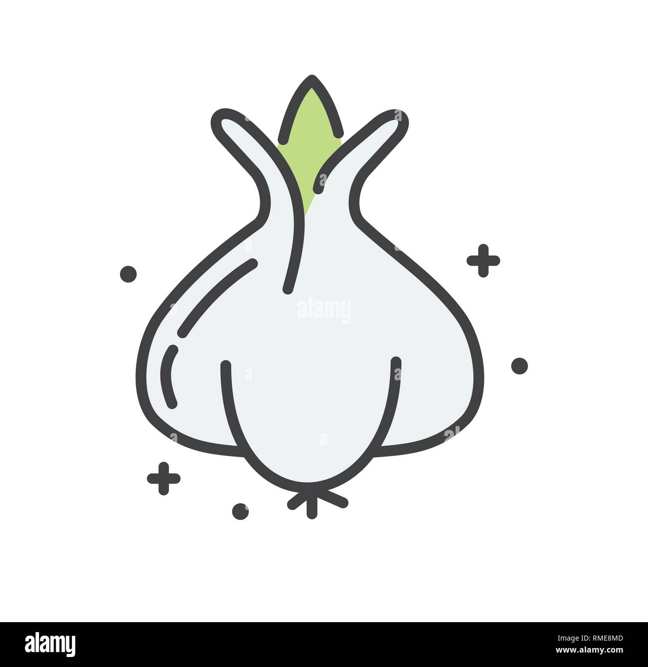 White garlic symbol icon concept Stock Vector Images - Alamy