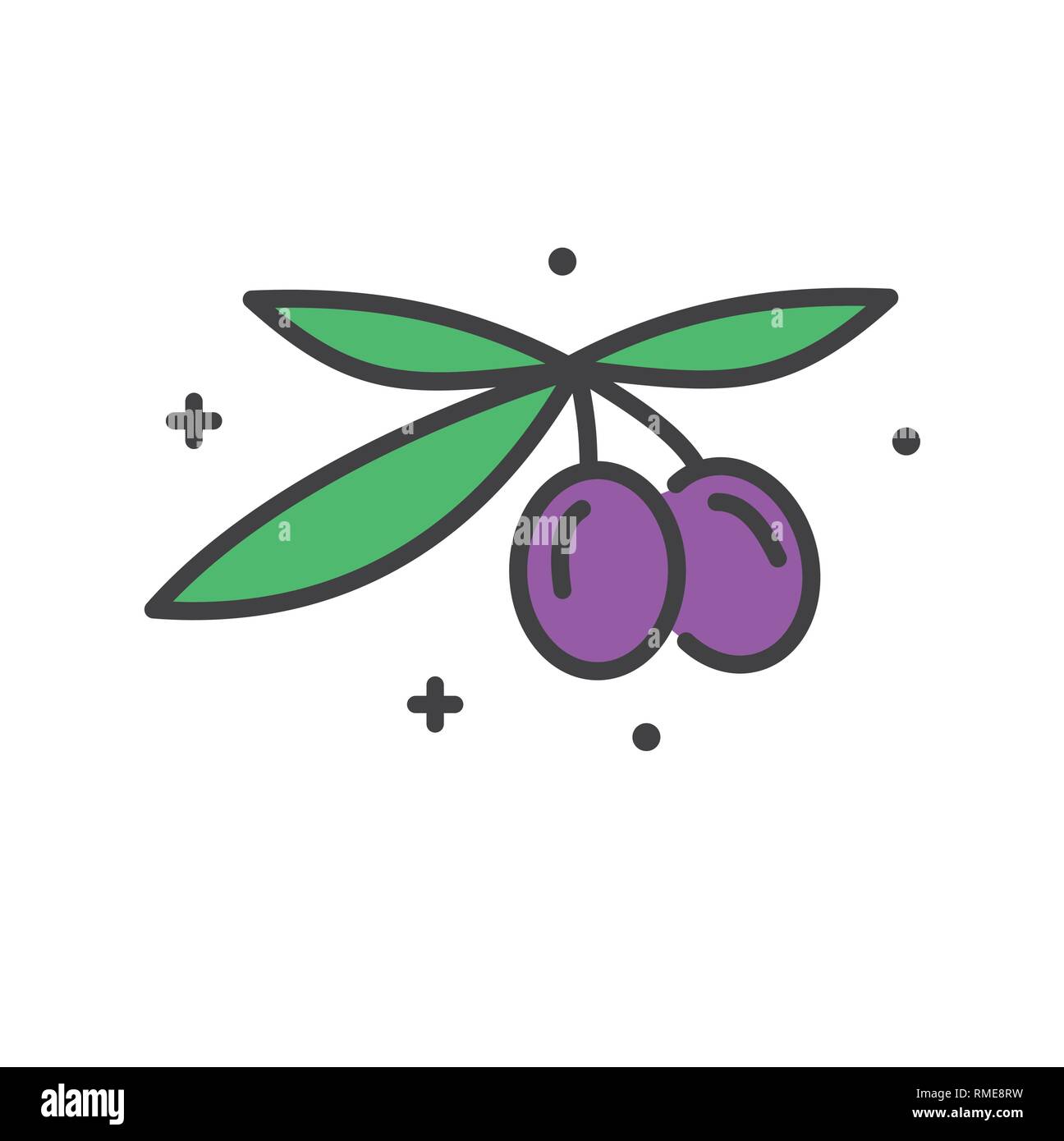 Olive line icon on white background for graphic and web design, Modern ...