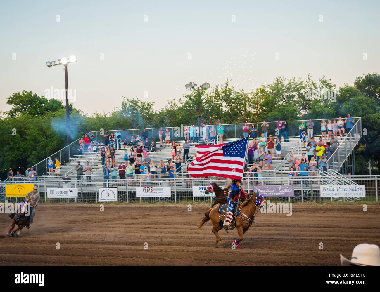 Cowboy american flag horse horseback hi-res stock photography and ...