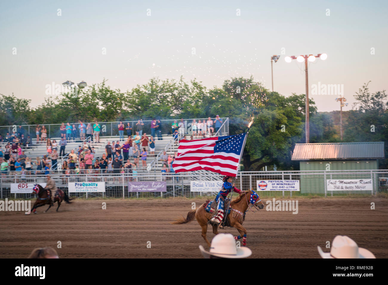 Cowboy american flag horse horseback hi-res stock photography and ...