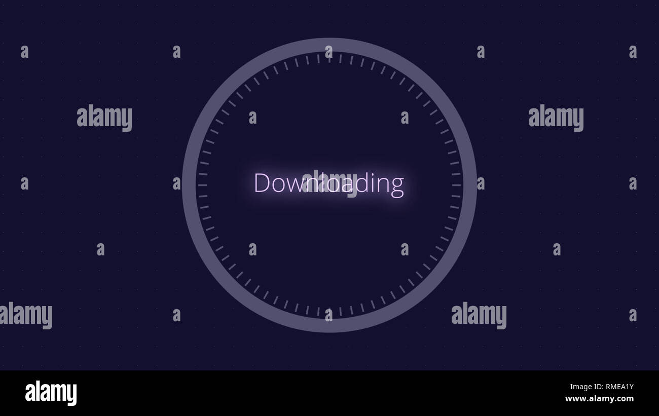 Futuristic circle with a ring indicator showing progress from 0 until ...