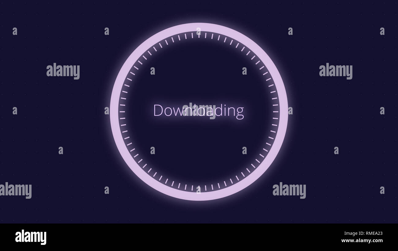 Futuristic circle with a ring indicator showing progress from 0 until ...