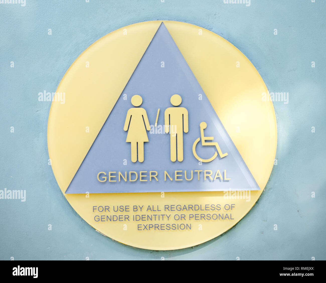 West Hollywood, CA, USA, September 23, 2016: Gender Neutral signs are ...