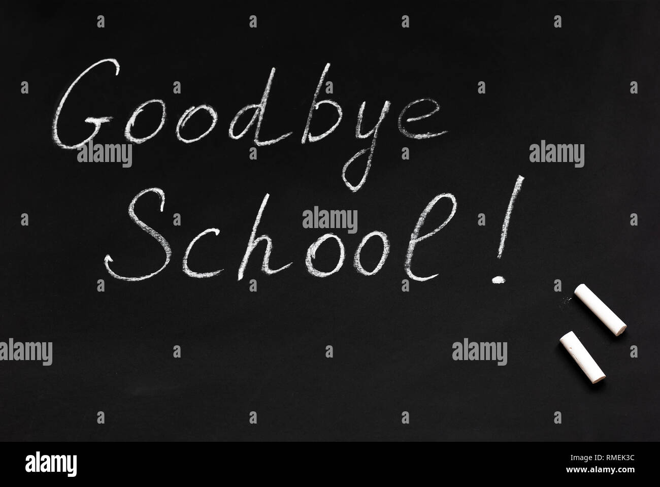 School is goodbye. Blackboard and chalk. End of the school year. High ...