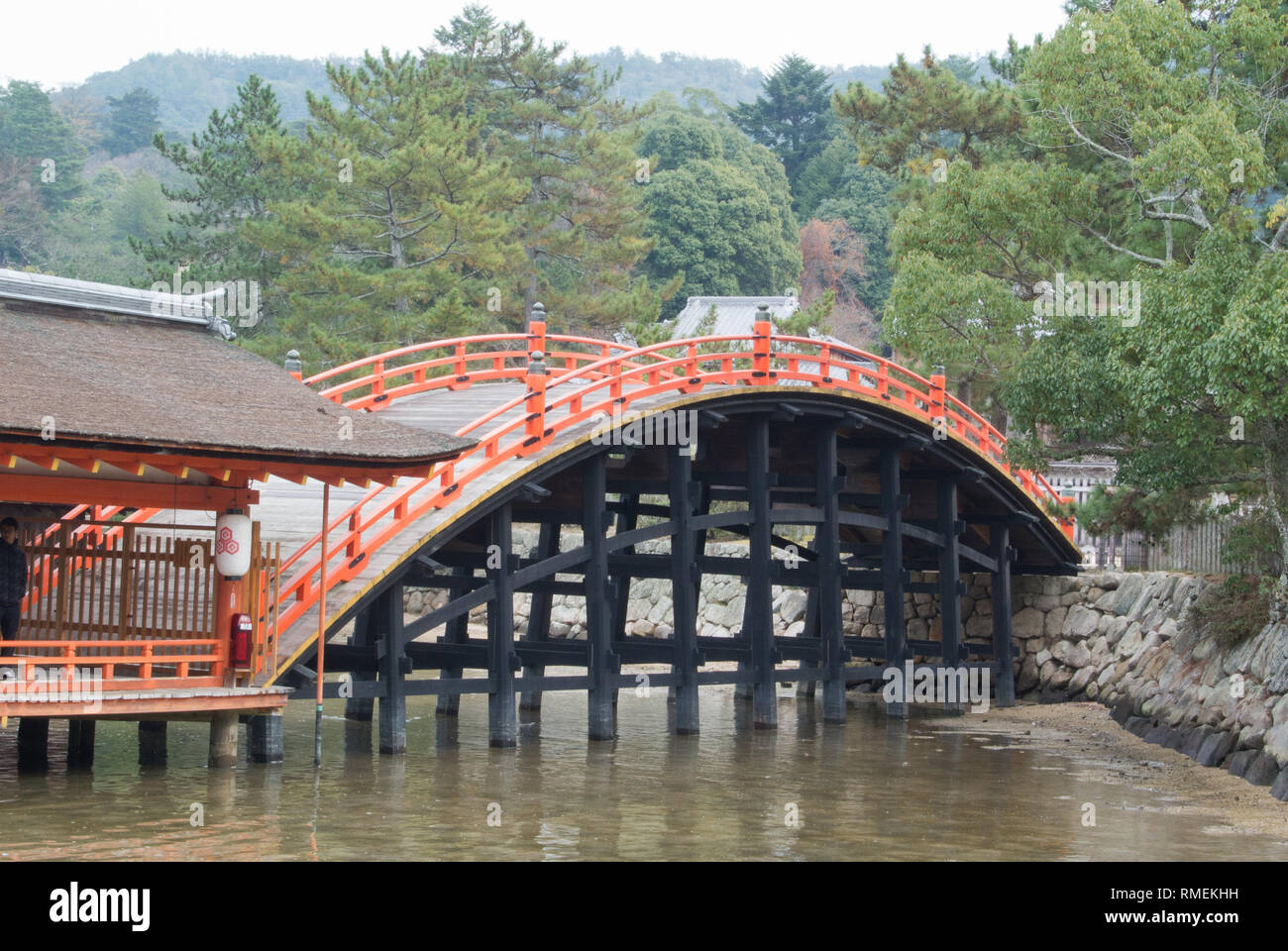 Bridge at the Itsukushima Shrine, Miyajima, Hiroshima, Japan Stock ...