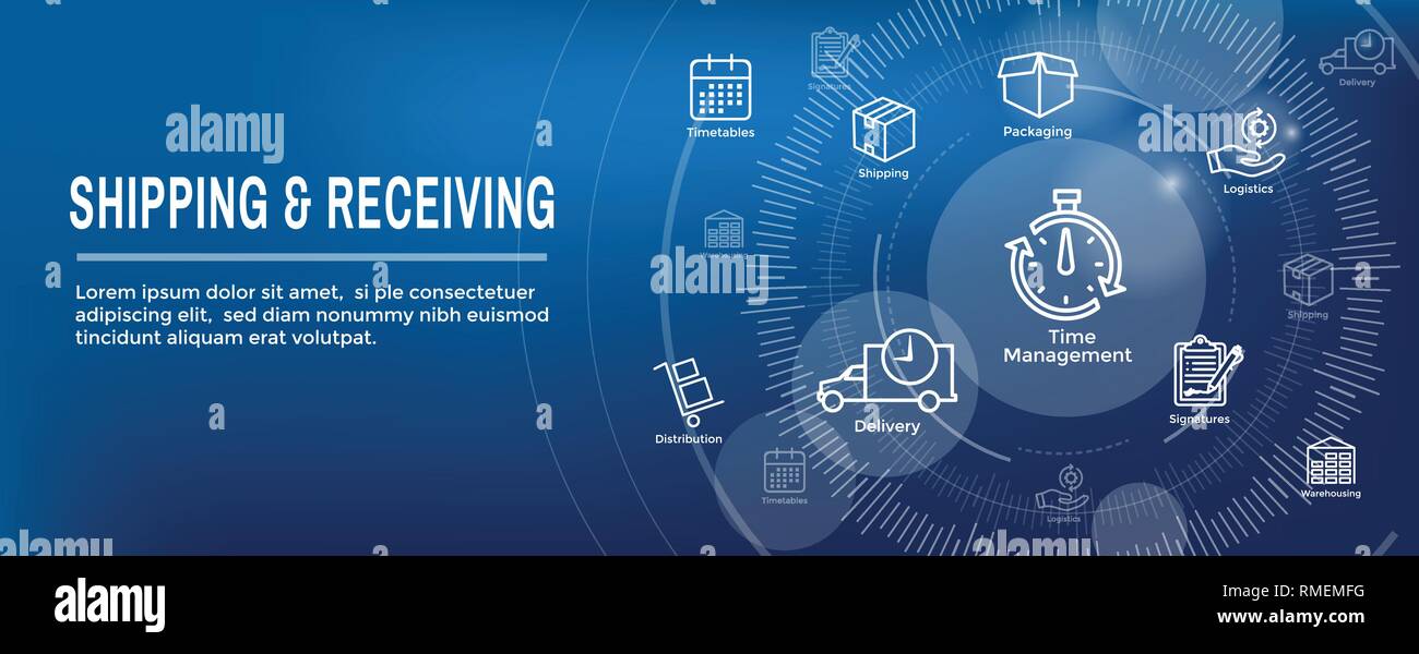 Shipping and Receiving Icon Set w Boxes, Warehouse, checklist, etc ...