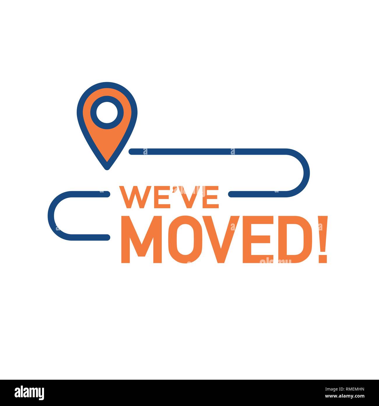 We've Moved Sign w Text Typography and icon to convey moving Stock ... We've Moved Sign w Text Typography and icon to convey moving Stock ...