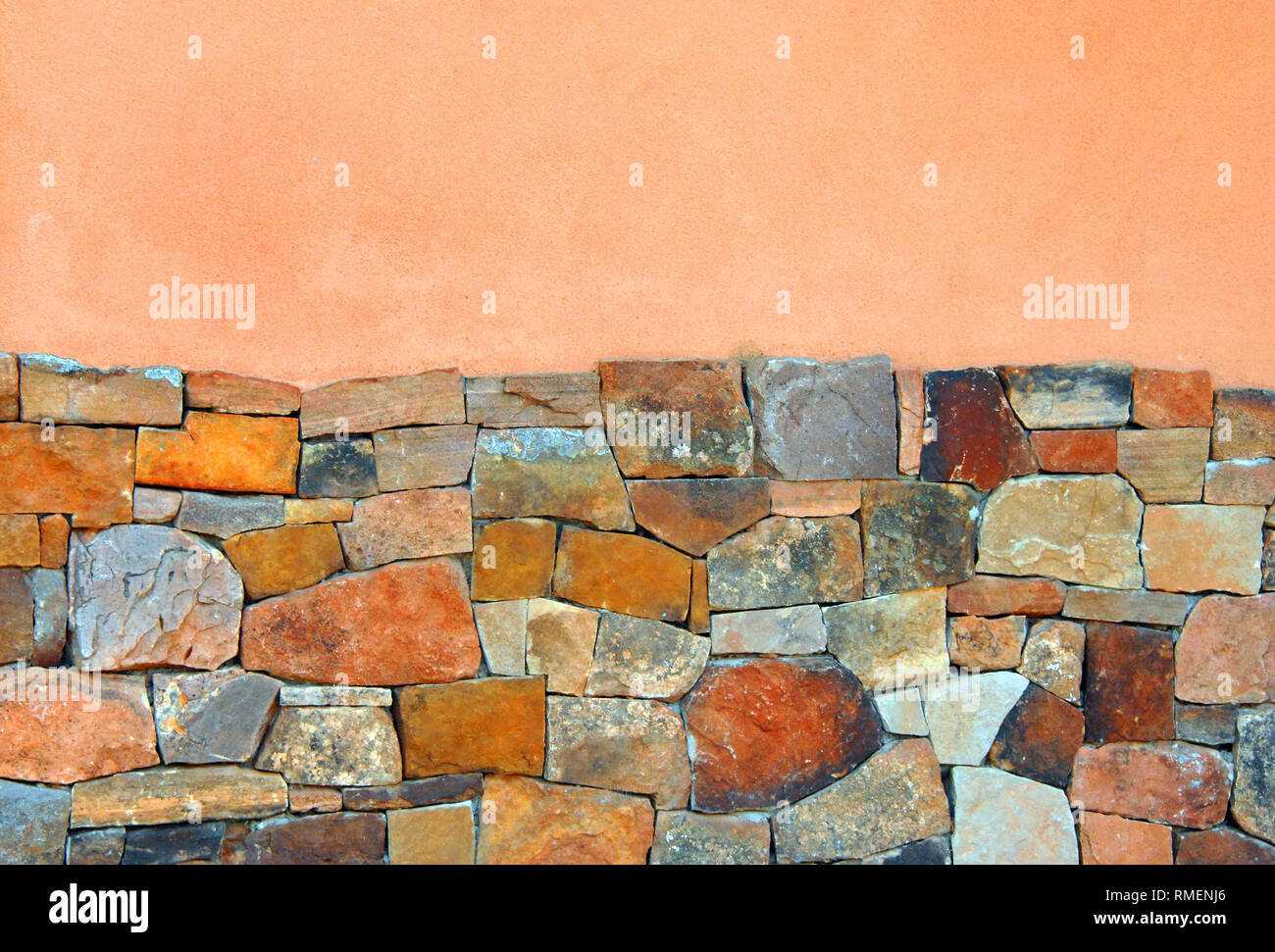 Adobe and Stone Wall Stock Photo - Alamy