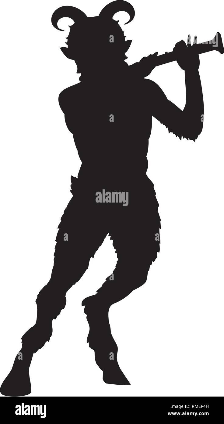 Satyr Faun flute game silhouette ancient mythology fantasy Stock Vector ... Satyr Faun flute game silhouette ancient mythology fantasy Stock Vector ...