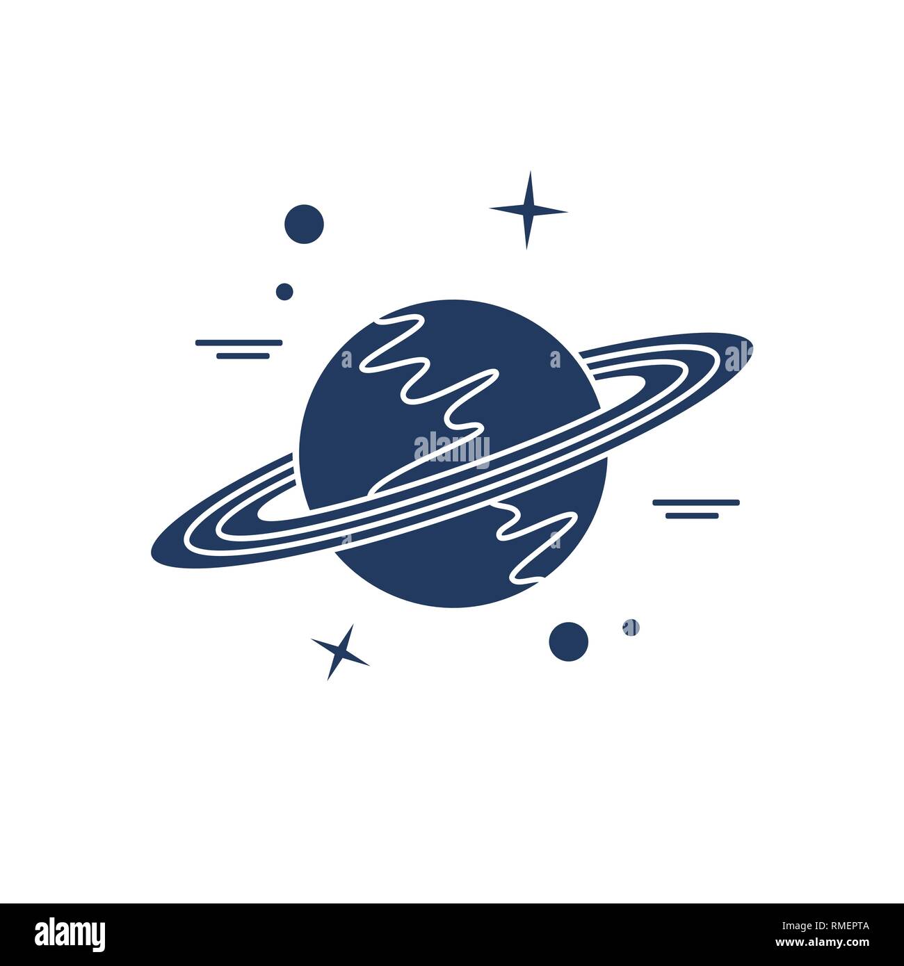 Vector illustration of the planet Saturn with ring system. Design for ...