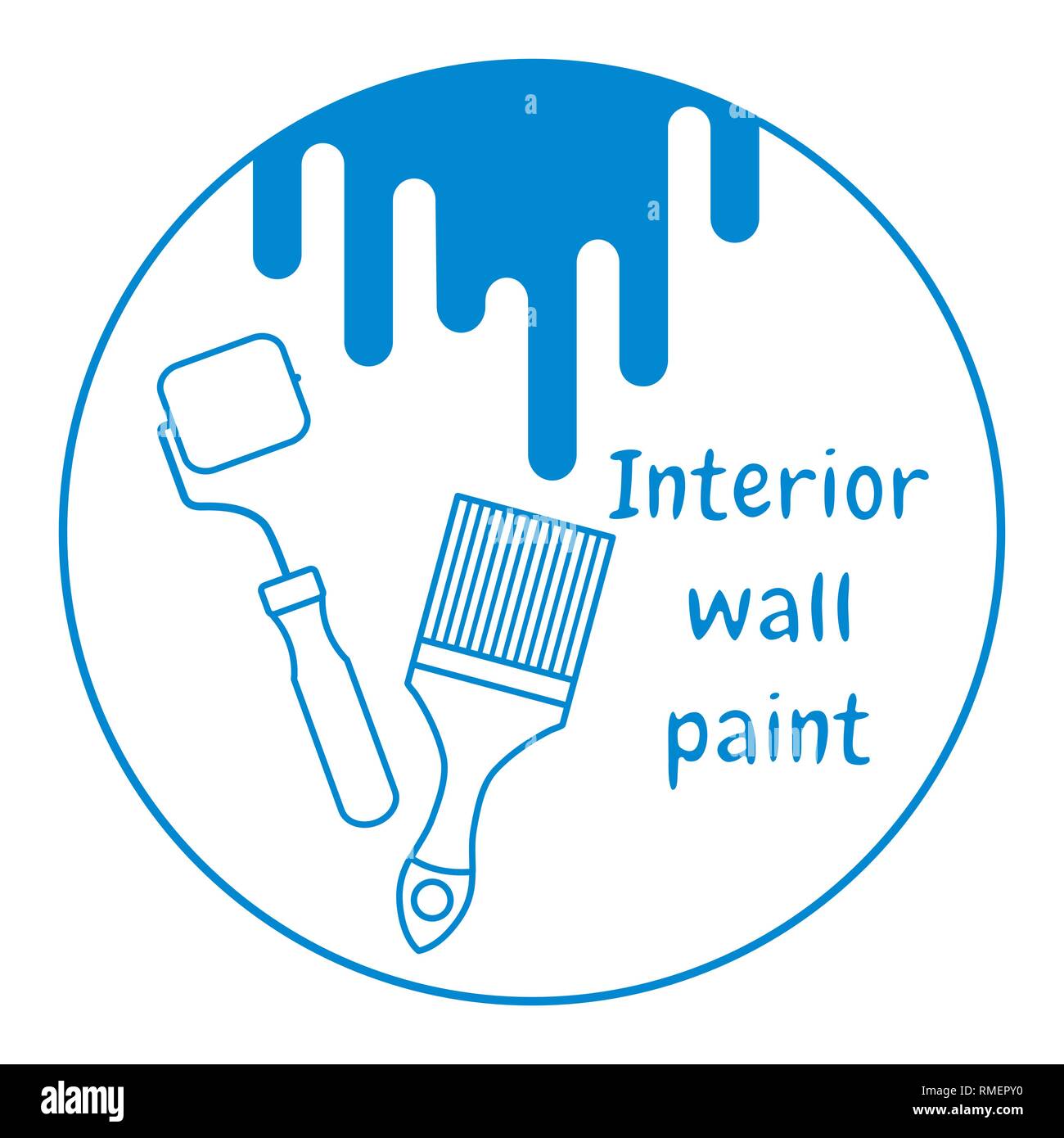 Vector illustration with tools for painting works. Building ...