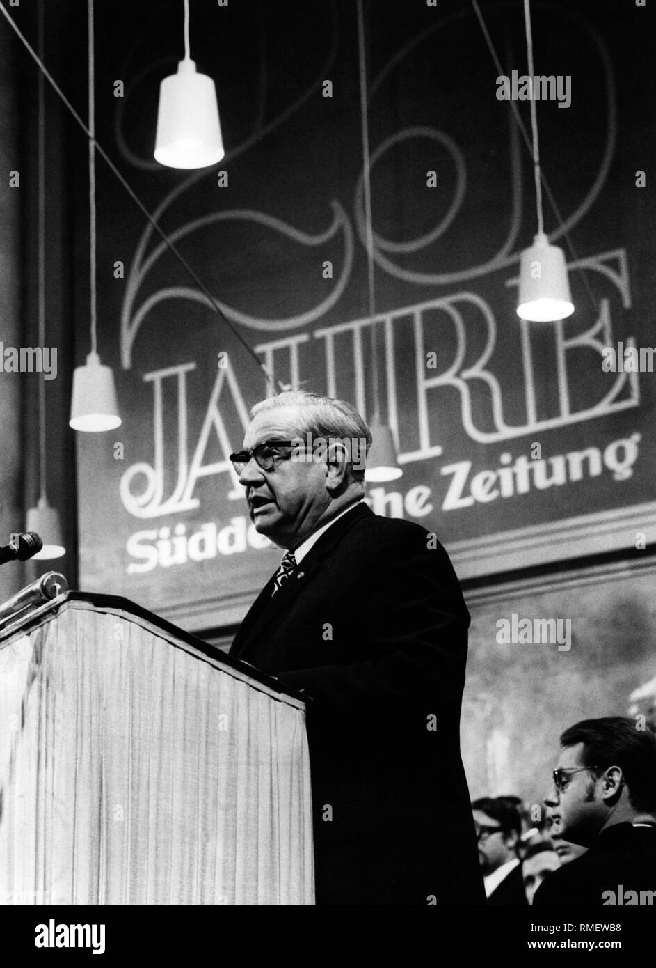 The Bavarian Prime Minister Alfons Goppel speaks on the occasion of the ...
