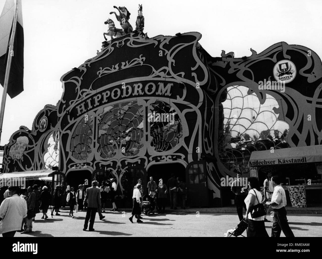 Hippodrome tent oktoberfest in munich Black and White Stock Photos ...