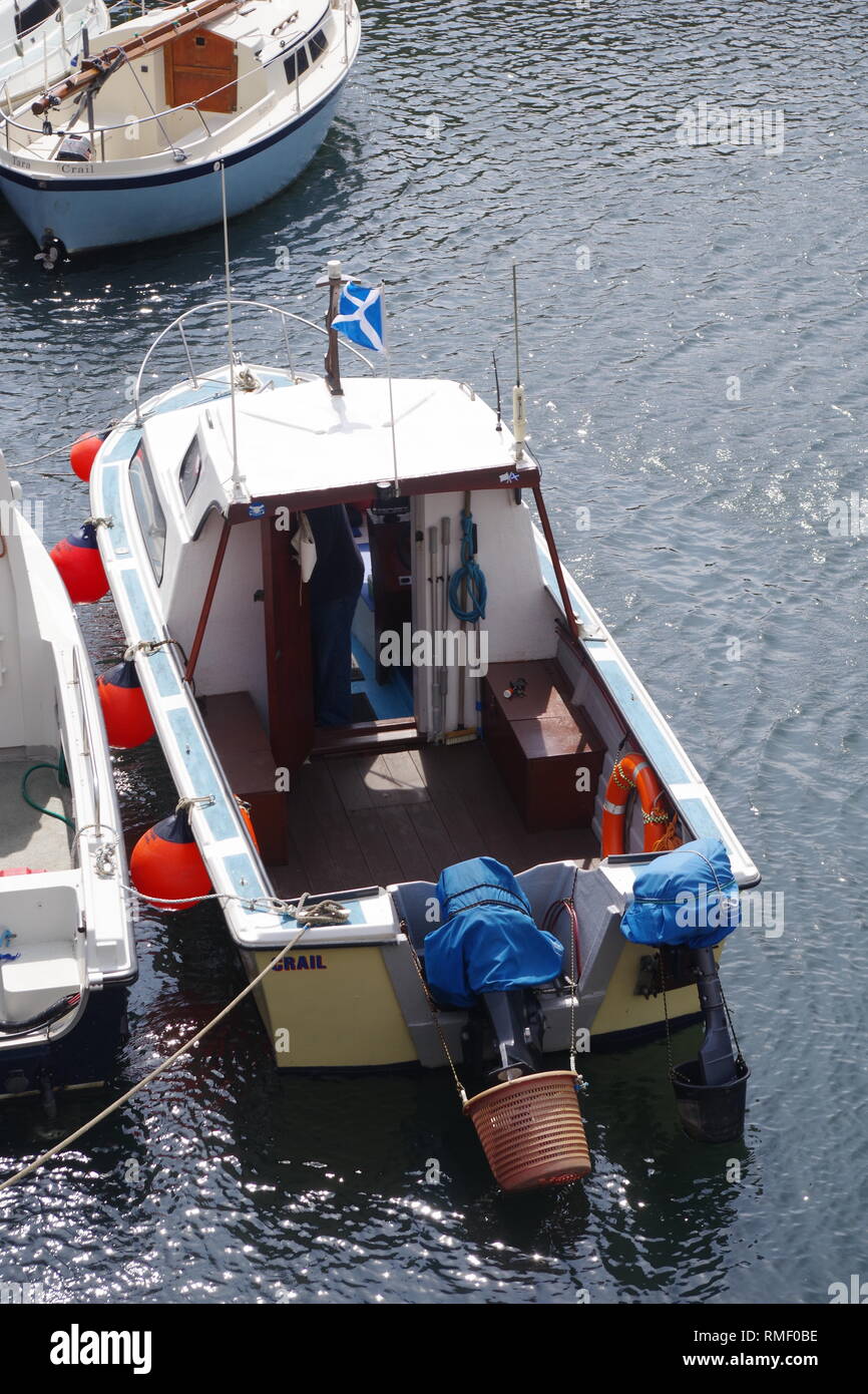 Small Fishing Boats Moored at High Tide in Crail Harbour. East Fife ...