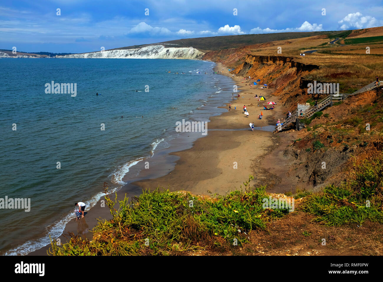 Surf Beach, Compton Bay, Isle of Wight, England, UK,Geology Stock Photo ...