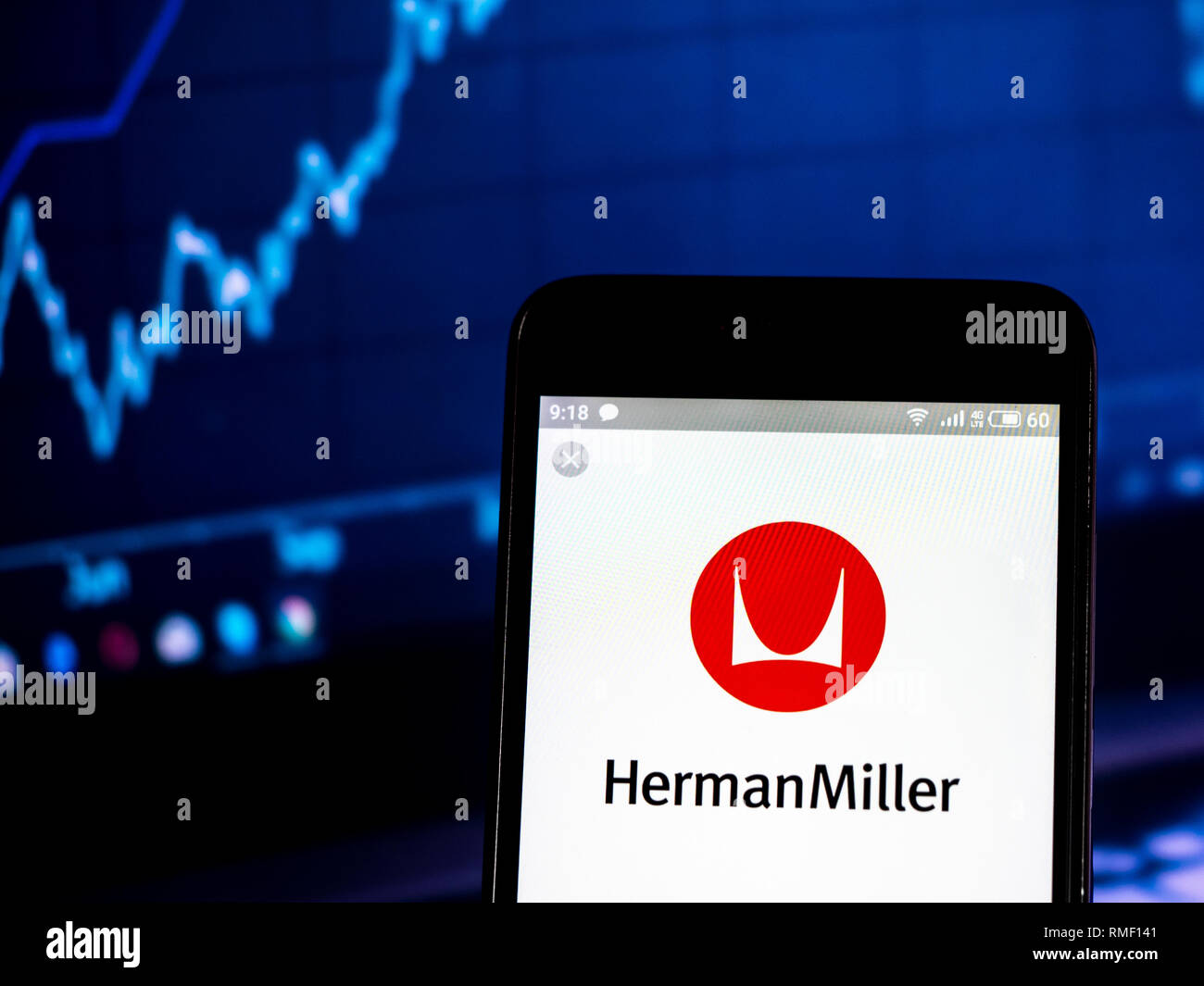 Herman Miller company logo seen displayed on smart phone Stock Photo ...